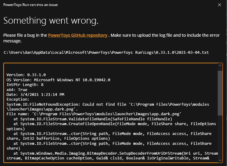 Upgrade 0312 0331 Error Win10 Pro X64 20h2 · Issue 10031 · Microsoftpowertoys · Github 