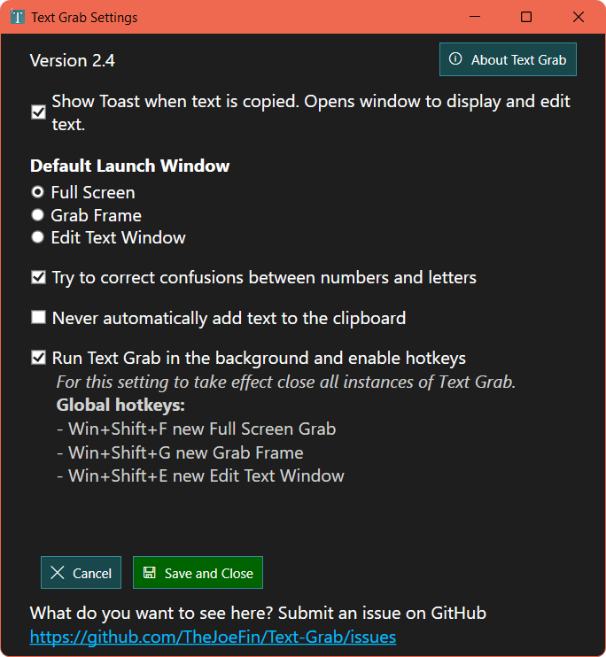 Option to open silently in background automatically at windows startup · Issue #142 · TheJoeFin ...