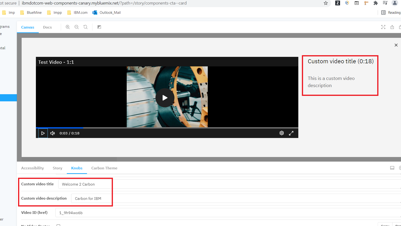Web component: CTA -Card Video - Custom video description & Custom video title is not visible on ...