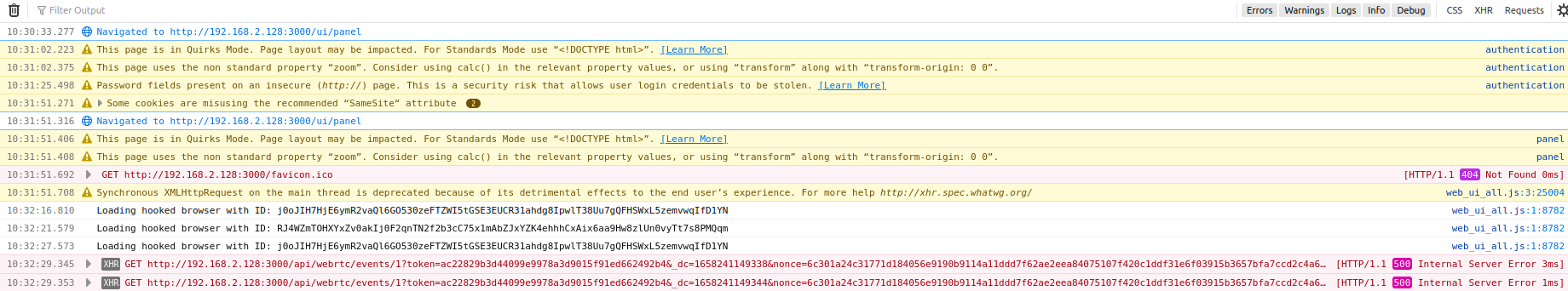 WebRTC module - API Fire Error: Could not find table 'rtcsignals' · Issue #2508 · beefproject ...