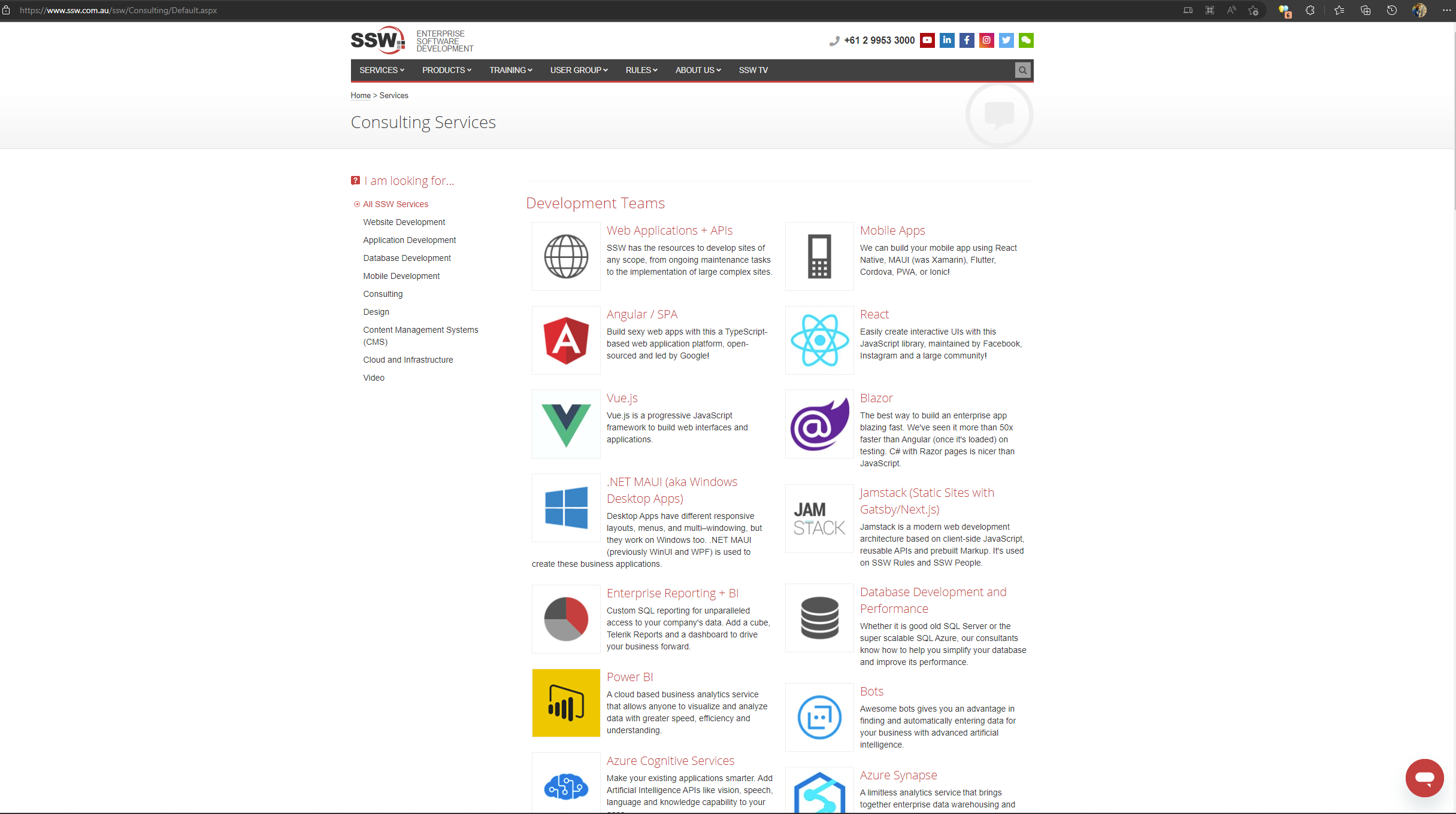 Consulting Page - Index - list all consulting pages · Issue #296 · SSWConsulting/SSW.Website ...