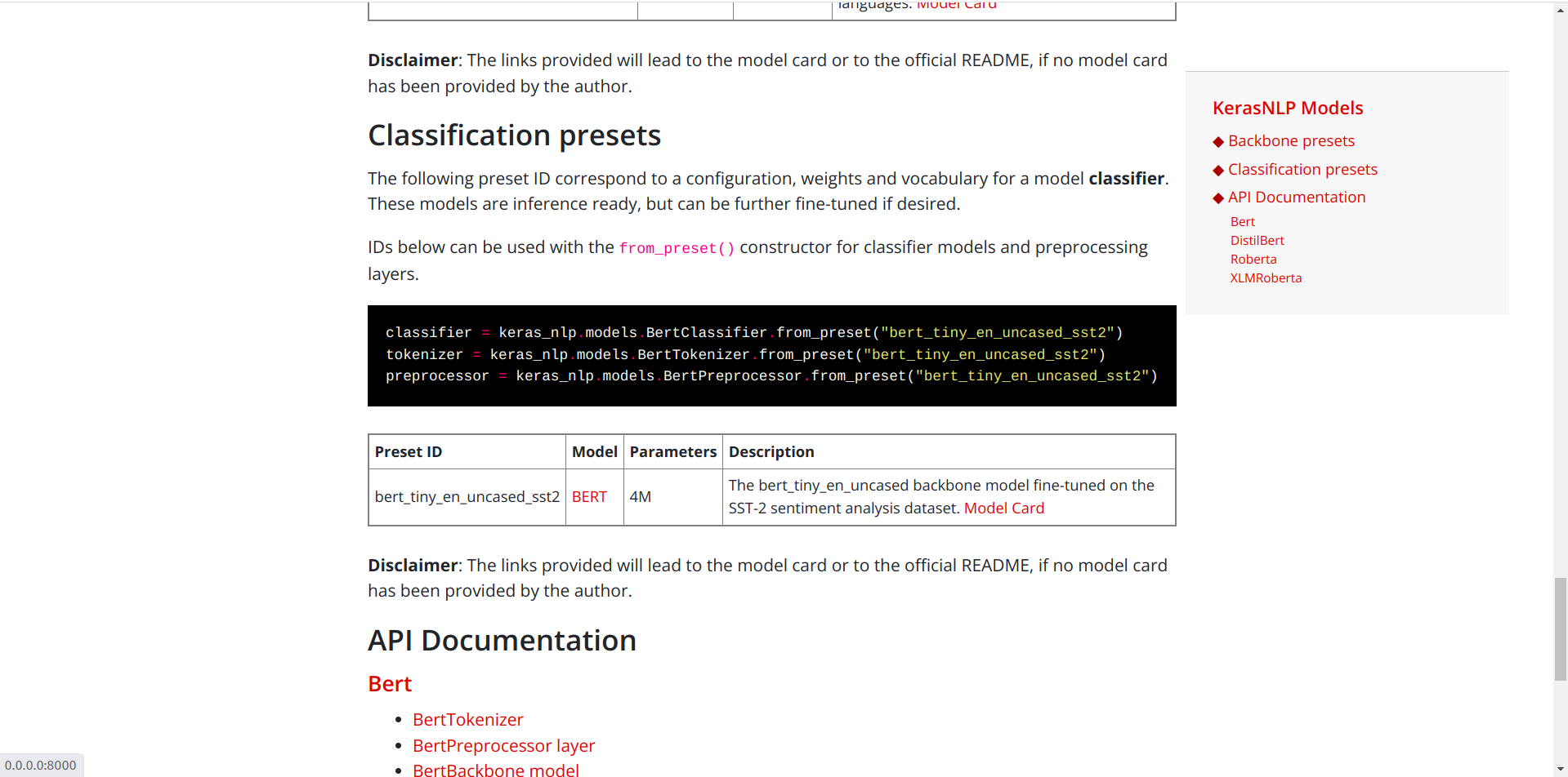 Model Card for Preset Table for Keras-NLP by Cyber-Machine · Pull Request #1263 · keras-team ...