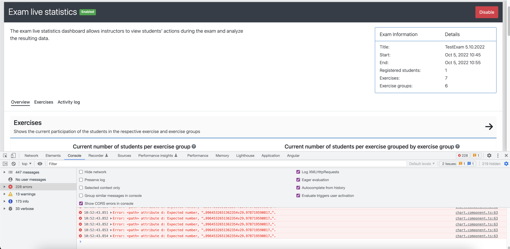 `Exam live statistics`: Chrome issue (Error: attribute d: Expected number) · Issue #5716 ...