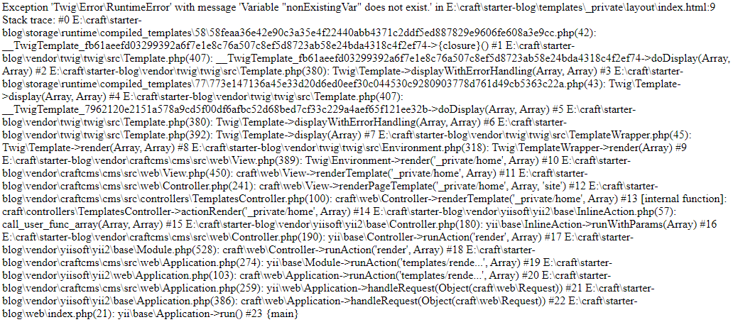 [3 5 15] Error Pages Are Unformatted Show Raw Stack Trace Only · Issue 7092 · Craftcms Cms