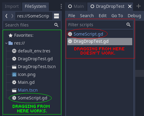 Dragging a Script from the *Script Dock* onto an export Script variable doesn't work · Issue ...