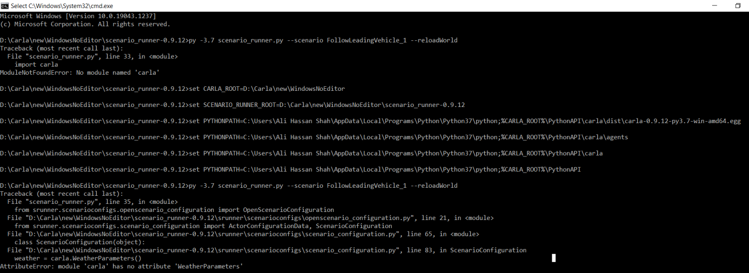 module 'carla' has no attribute 'WeatherParameters' · Issue #821 · carla-simulator/scenario ...