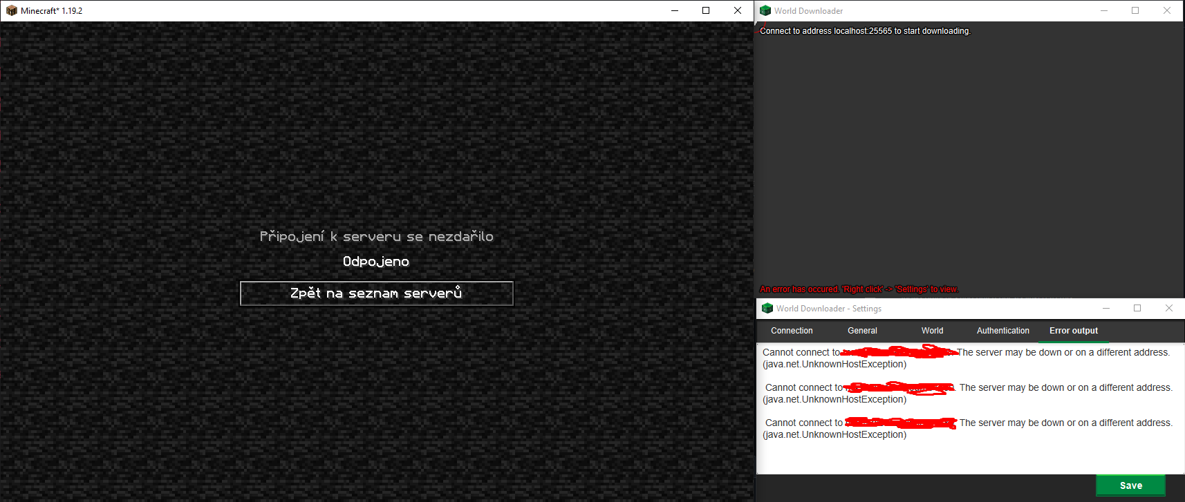 Disconnected Issue · Issue 480 · Mircokroon Minecraft World Downloader · Github