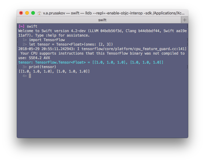 TensorFlow doesn't work in REPL, Playground and macOS App · Issue #34 · tensorflow/swift · GitHub