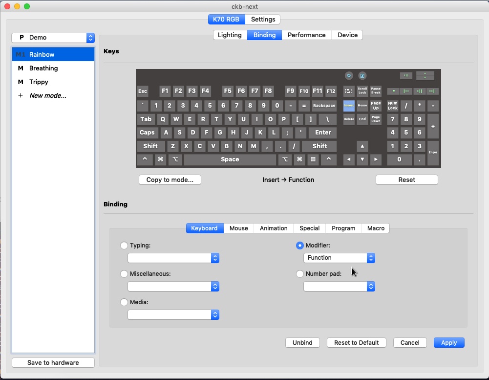 Corsair K95 RGB Platinum Cannot Find 'FN' on macOS · Issue #284 · ckb ...