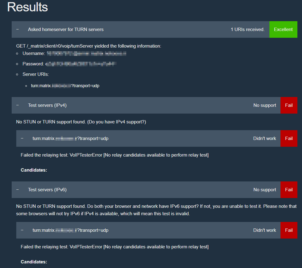 server coturn doesn't work with synapse matrix · Issue #1172 · coturn/coturn · GitHub