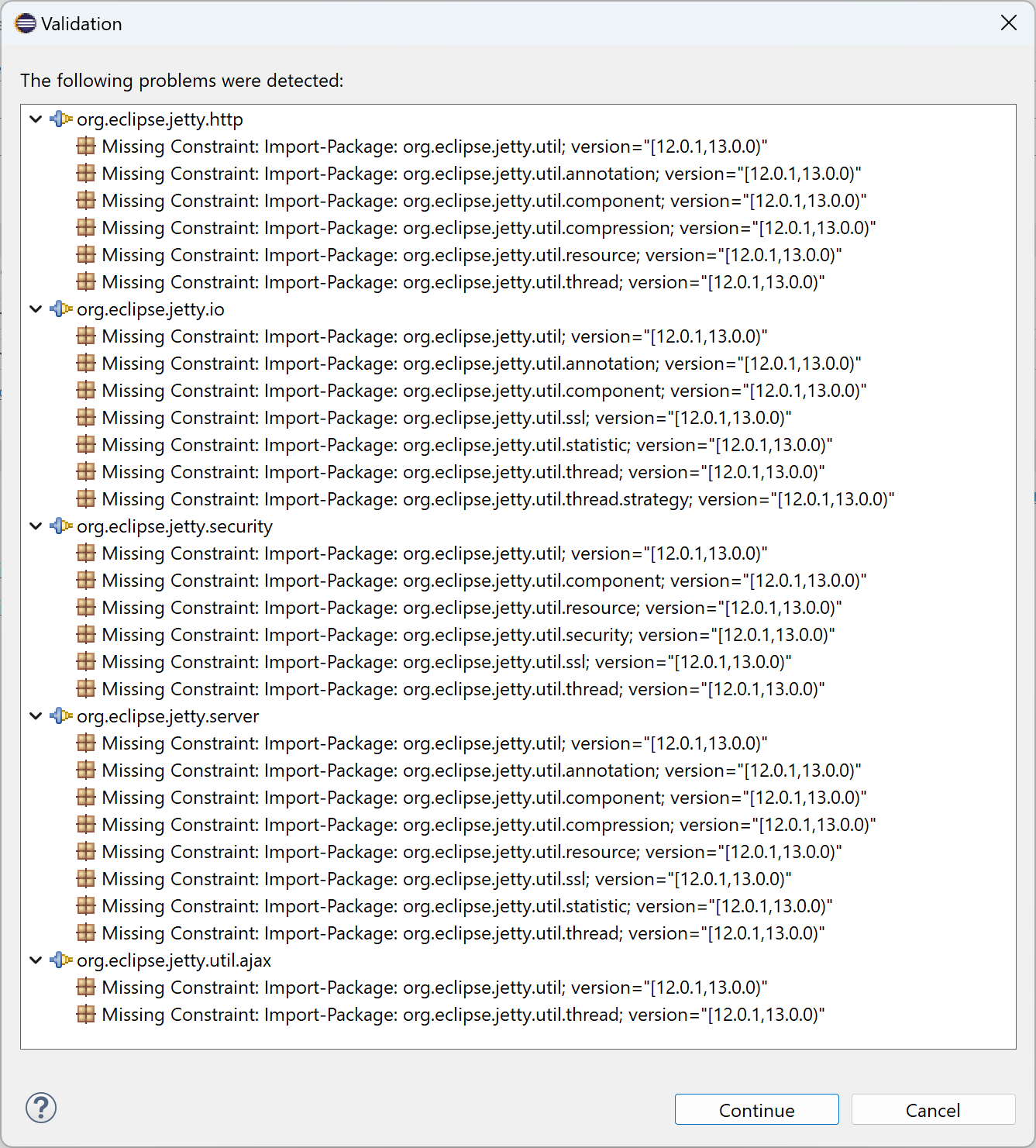 Latest 430 I Build For Target Missing Contraints Orgeclipsejetty · Issue 344 · Eclipse
