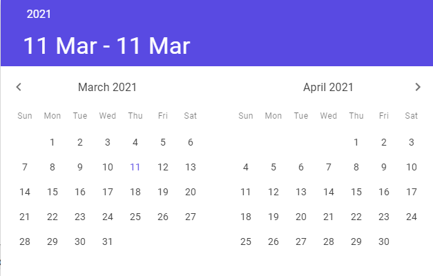 Date Range Picker when start and end date are the same doesnt display anything on calendar ...