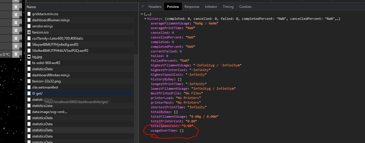 UsageOverTime does not have index 0 when history is still empty · Issue #283 · OctoFarm/OctoFarm ...