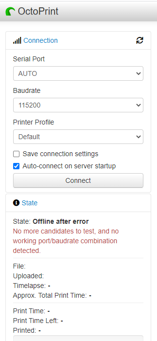 `Offline after error` is colored yellow in printer management, resync shows Red Disconnected ...