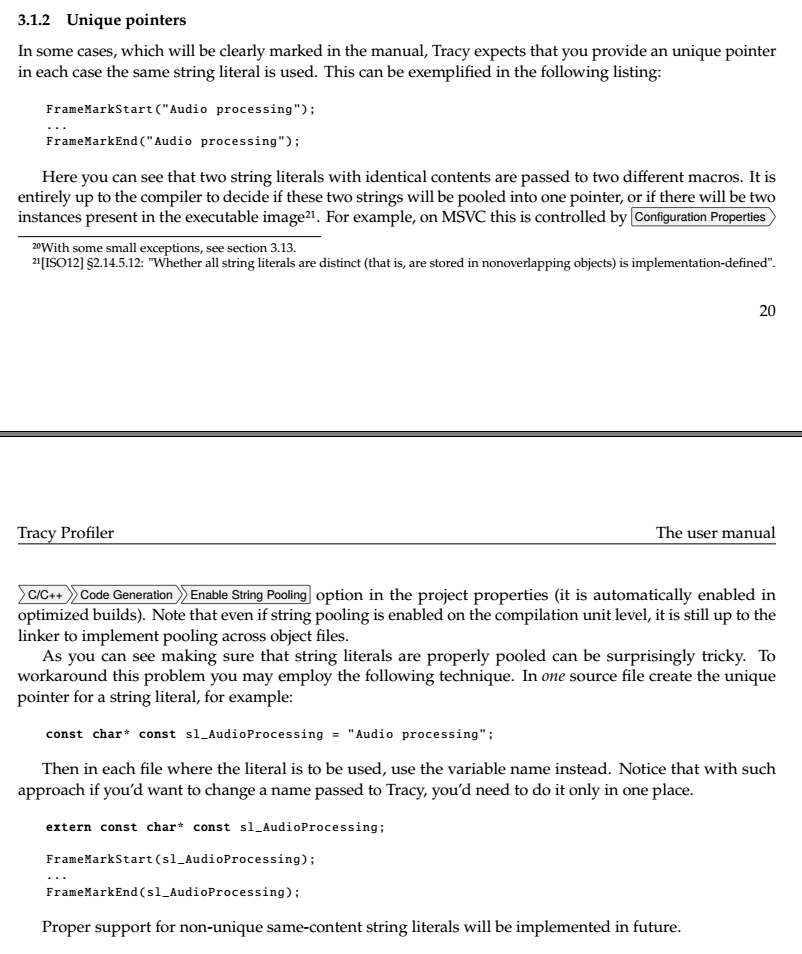 Discontinuous frames should work without string pooling · Issue #87 · wolfpld/tracy · GitHub