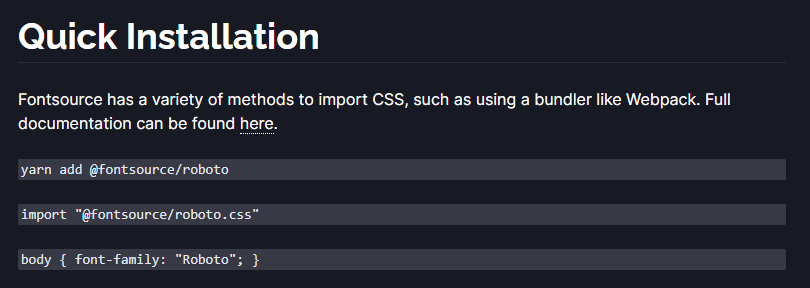 Import syntax listed on website typo? · Issue #278 · fontsource/fontsource · GitHub