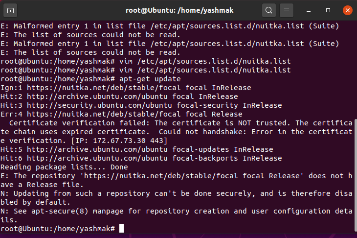 Nuitka installation script not working properly on Ubuntu · Issue #1404 · Nuitka/Nuitka · GitHub