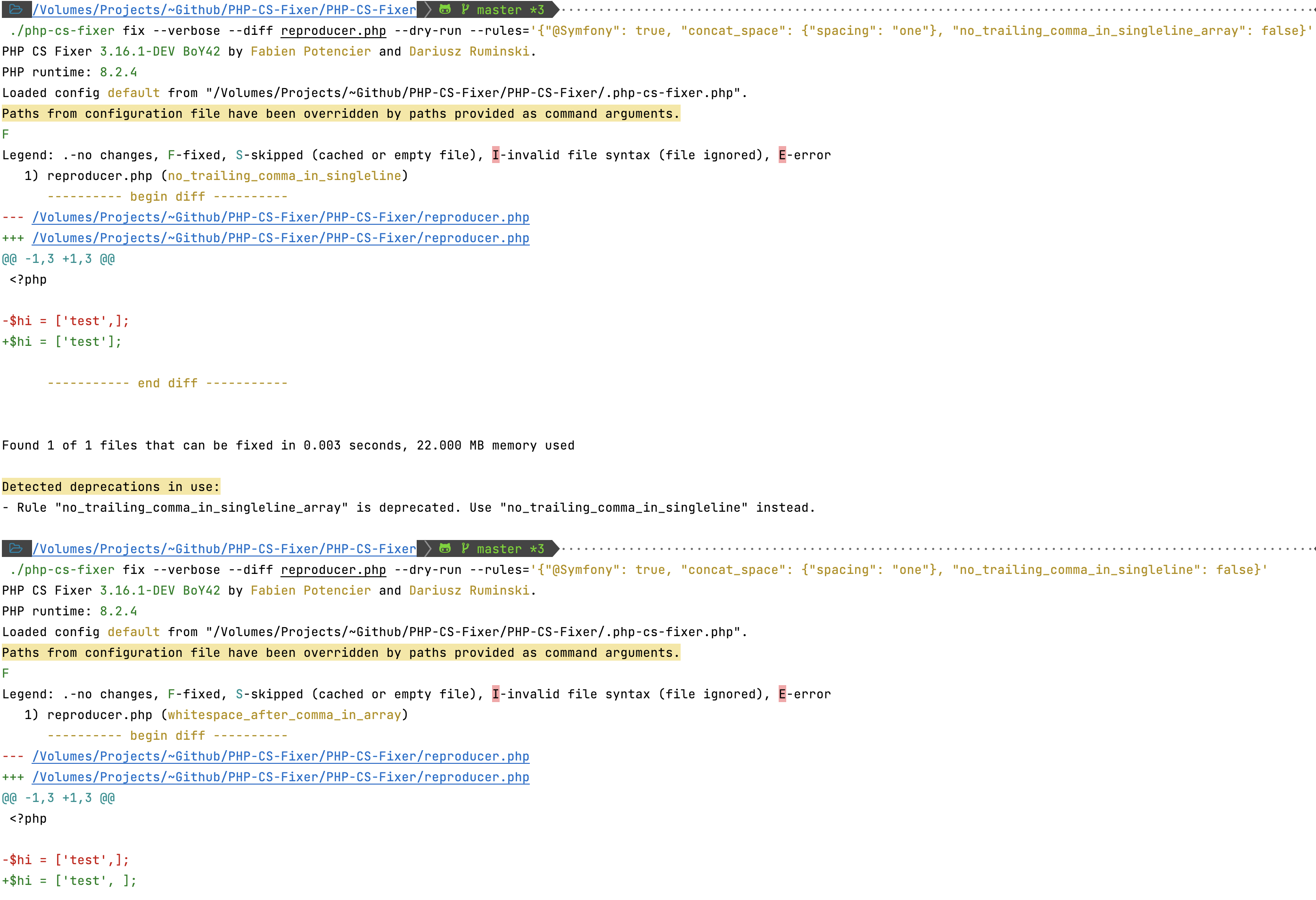 no_trailing_comma_in_singleline_array option doesn't work · Issue #6969 · PHP-CS-Fixer/PHP-CS ...