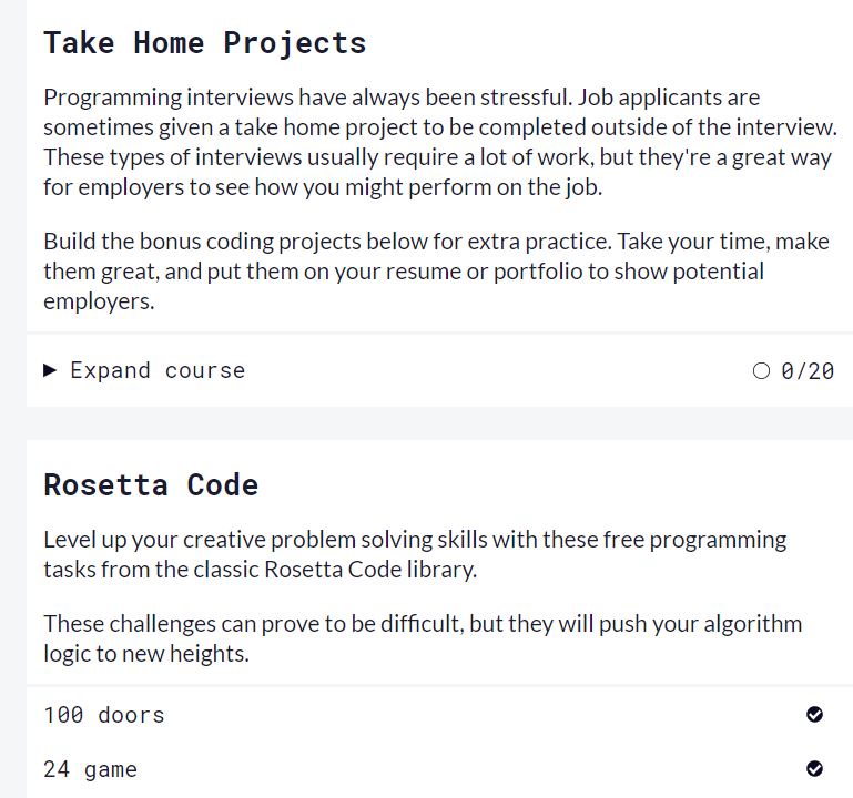 Missing course collapse/expand button for Rosetta Code · Issue #46006 ...