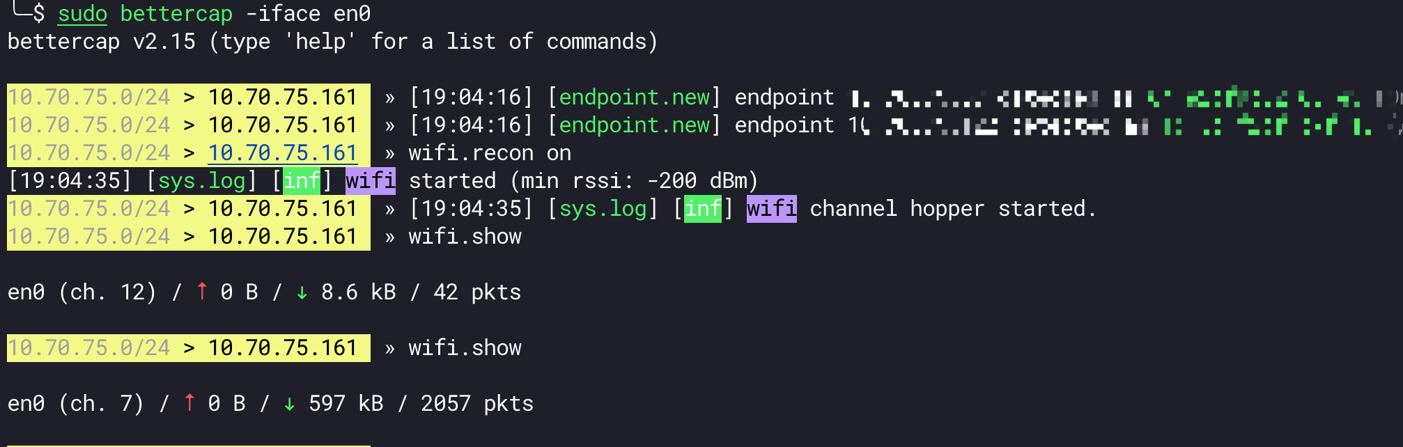 No result with wifi.show · Issue #446 · bettercap/bettercap · GitHub