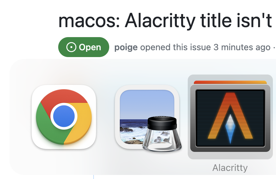 Macos Alacritty Title Isnt Shown While Switching Apps With Command Tab · Issue 7020 