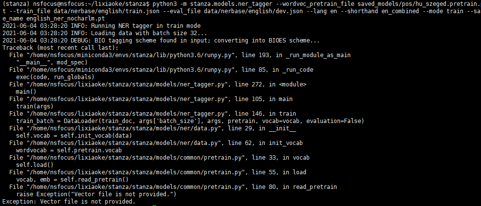 [QUESTION] About trainning NER model · Issue #716 · stanfordnlp/stanza · GitHub