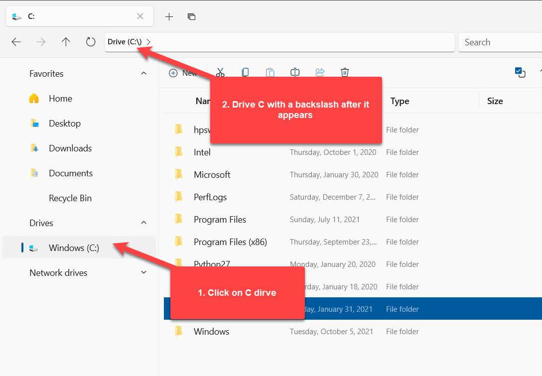 Remove the backslash after C drive · Issue #6522 · files-community/Files · GitHub