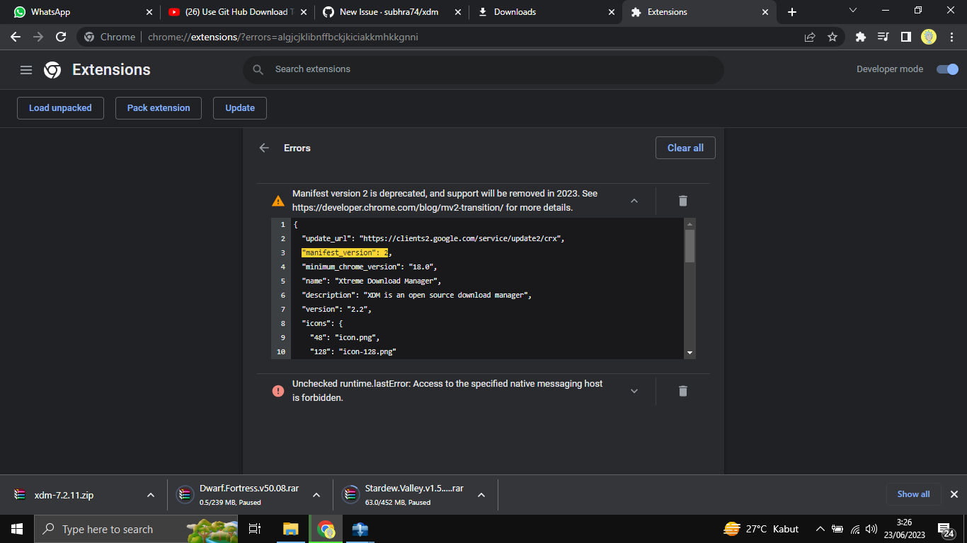XDM 7.2.11 Extension Broken · Issue #1087 · subhra74/xdm · GitHub