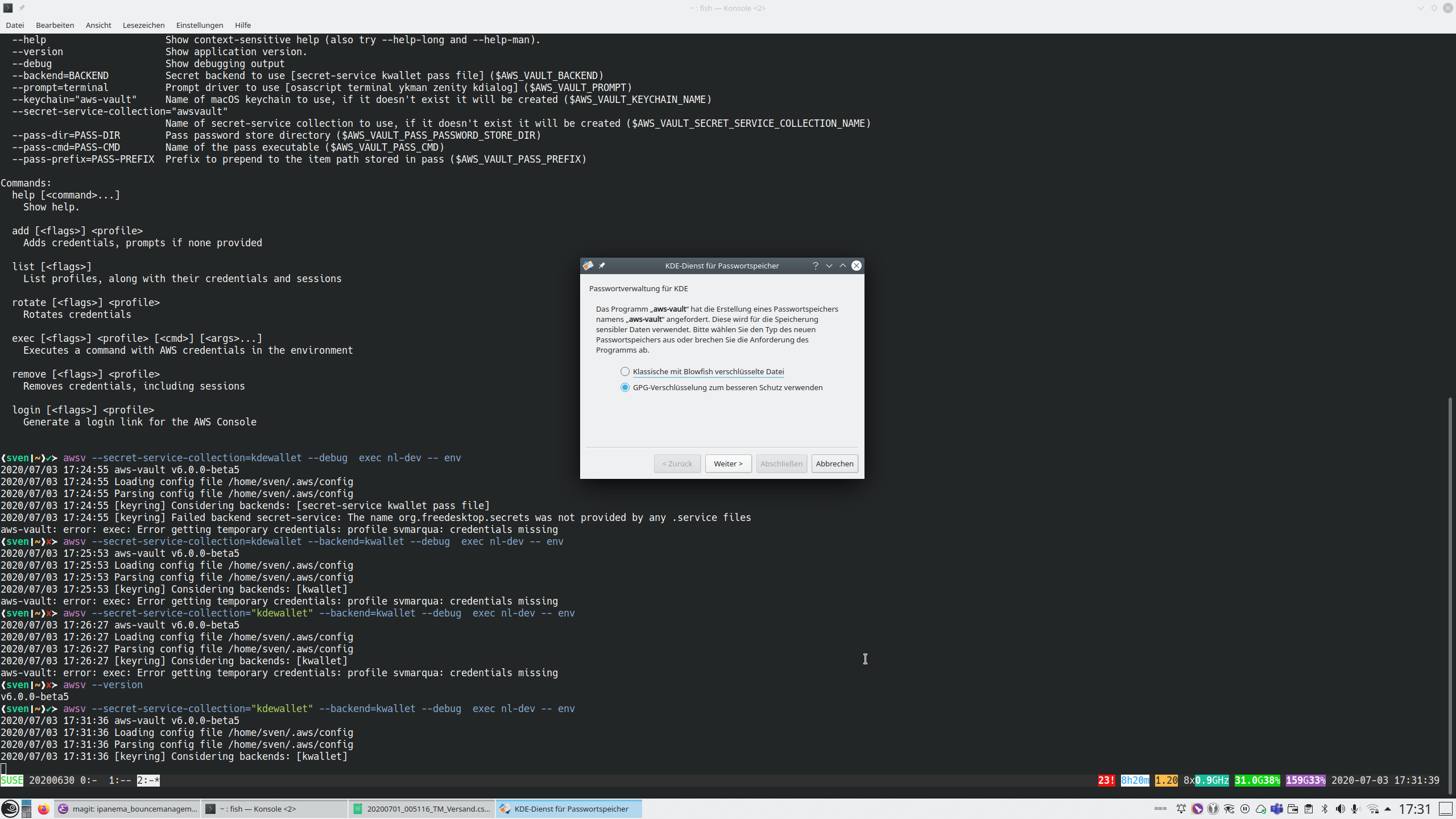 Specifying --secret-service-collection= does not work · Issue #609 · 99designs/aws-vault · GitHub