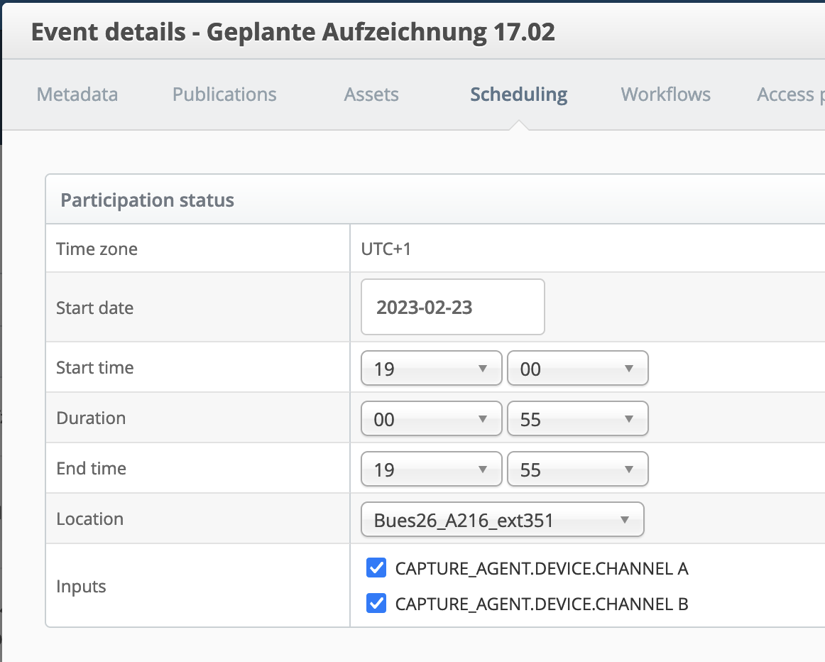 Scheduled events: New "Start" time & date is set, each time metadata is edited in ILIAS · Issue ...