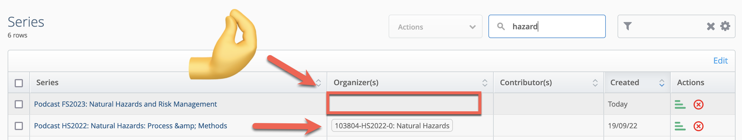 Course-ID/Titles are not set anymore in the metadata field "Organizers" of a opencast-series ...