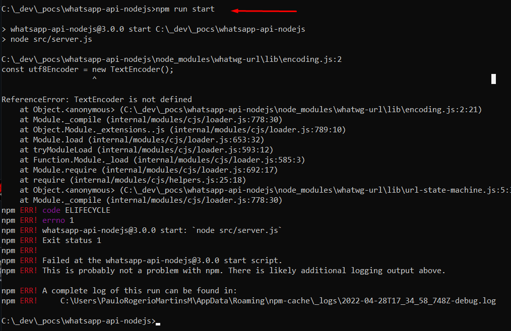 how to run on windows · Issue #81 · salman0ansari/whatsapp-api-nodejs · GitHub
