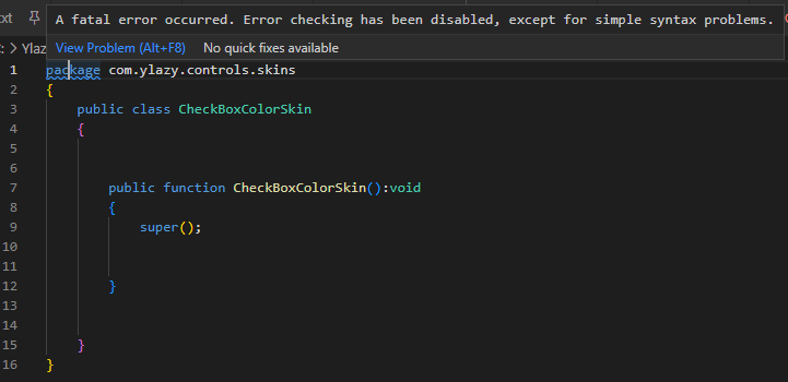 Error Checking & Code Hint stop working with new .as file · Issue #655 ...