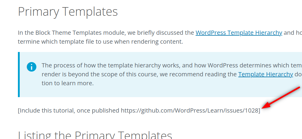 Learn WordPress Content Feedback - Replace instruction with the link to the tutorial · Issue ...