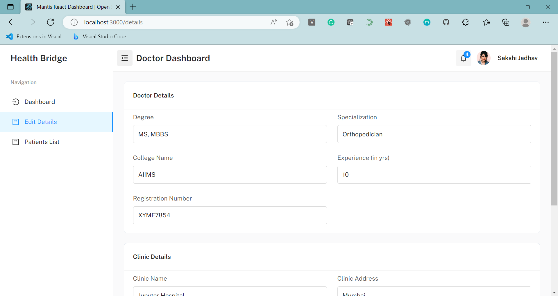 GitHub - SejalDhondkar/Doctors-Appointment-Frontend