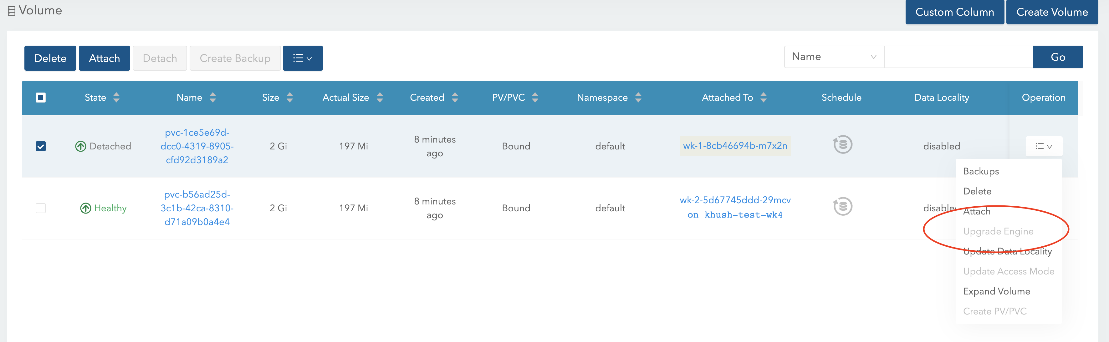Bug Ui Upgrade Menu Option Is Not Enabled On Longhorn Ui · Issue 2315 · Longhornlonghorn