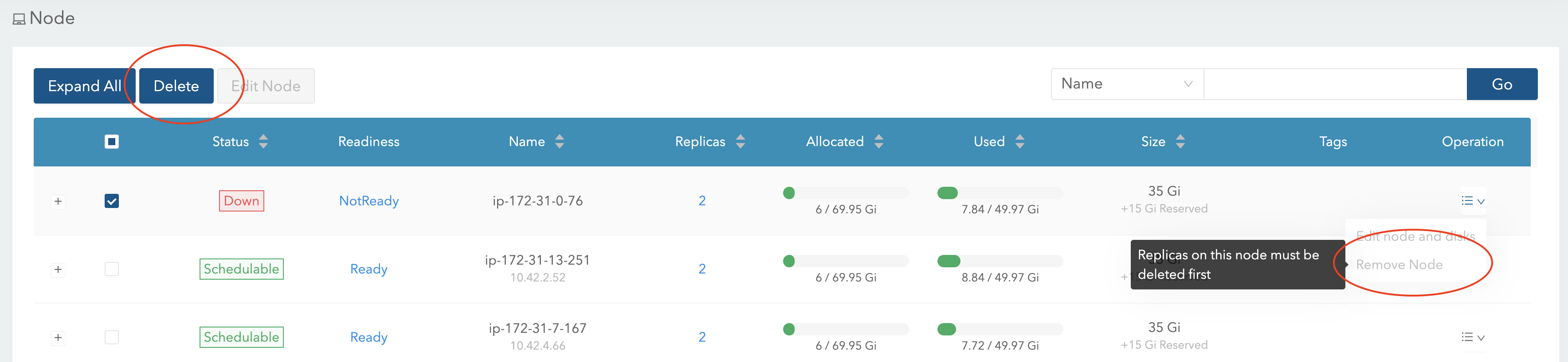 [BUG] Node can't be removed from Longhorn UI if scheduling not disabled before removing Longhorn ...