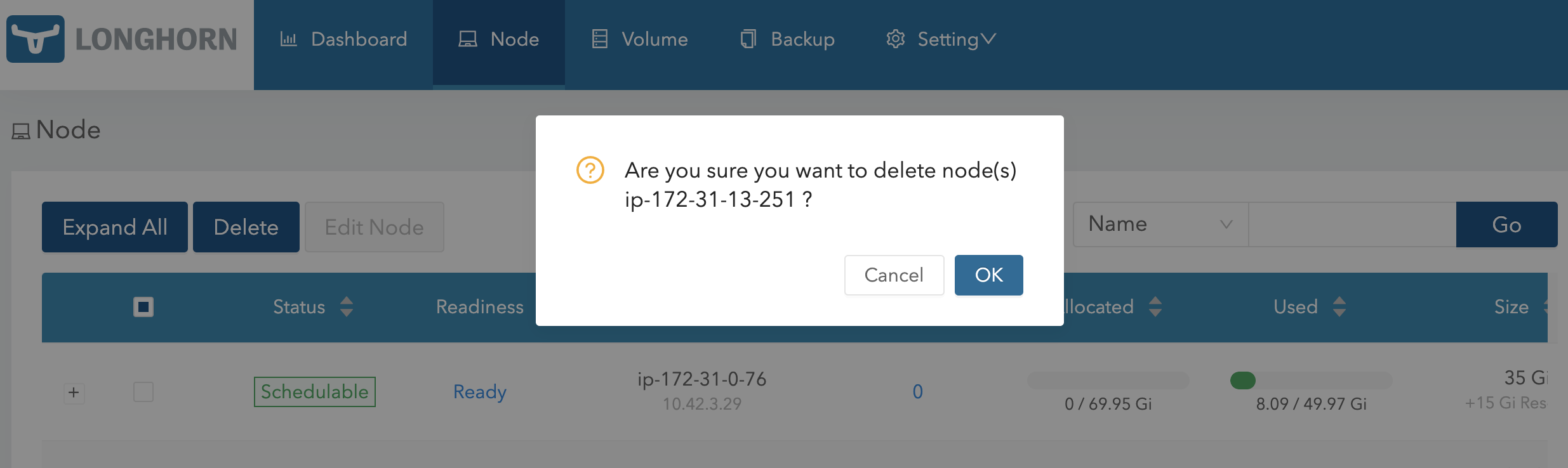 [BUG] Node can't be removed from Longhorn UI if scheduling not disabled before removing Longhorn ...
