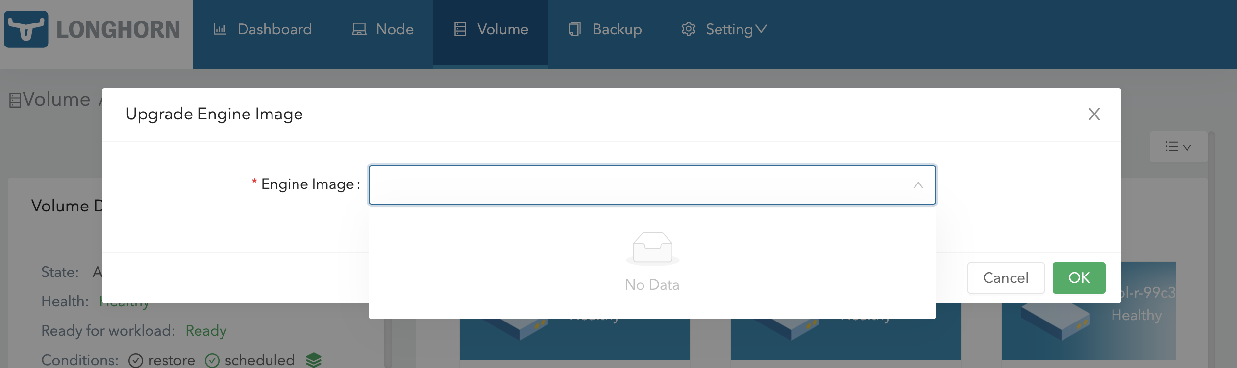 [BUG] Engine to upgrade volume is appearing in the dropdown on Longhorn UI · Issue #2768 ...