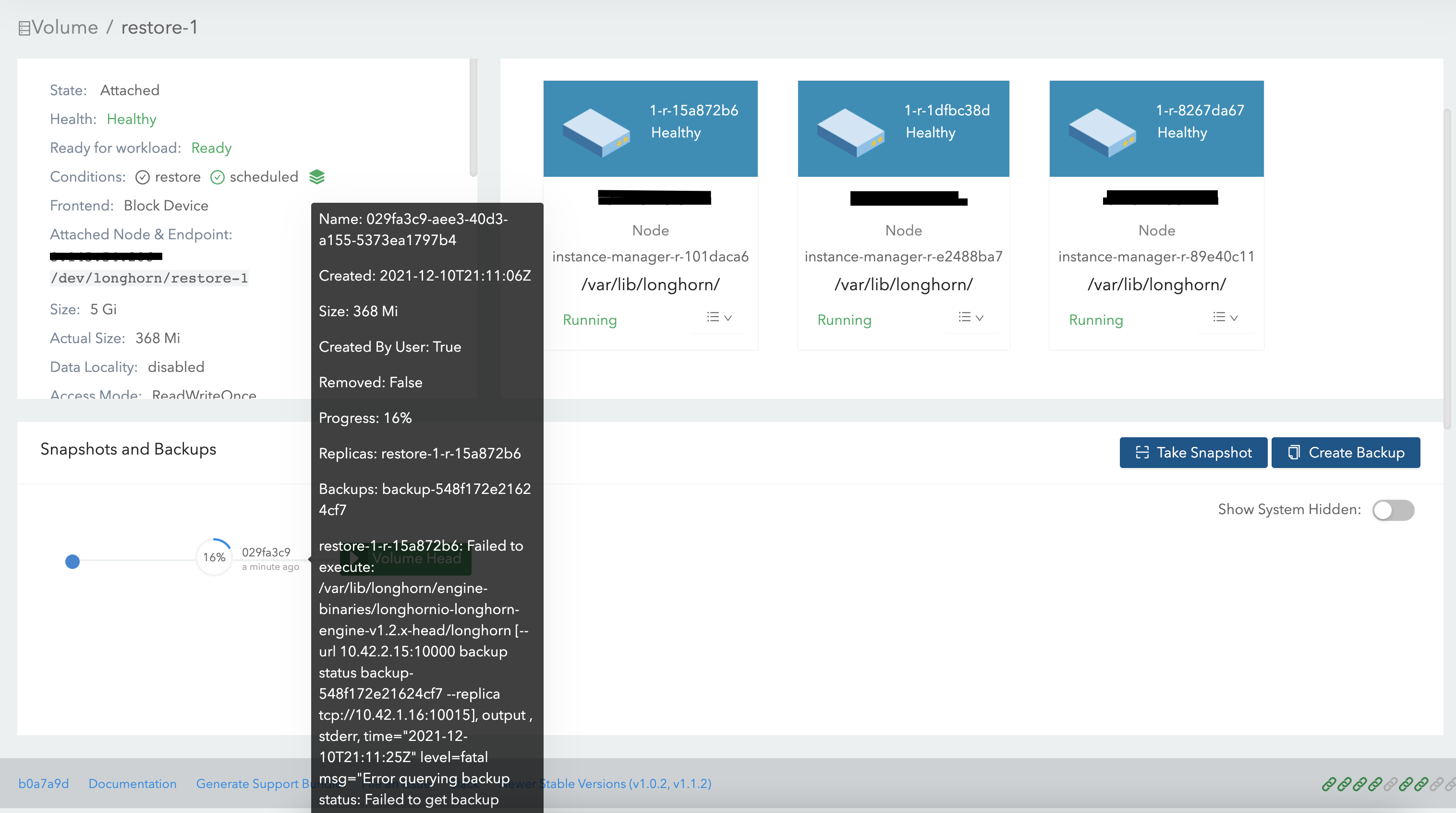 [BUG] Failed backups should be available to the user with a failed status · Issue #1311 ...