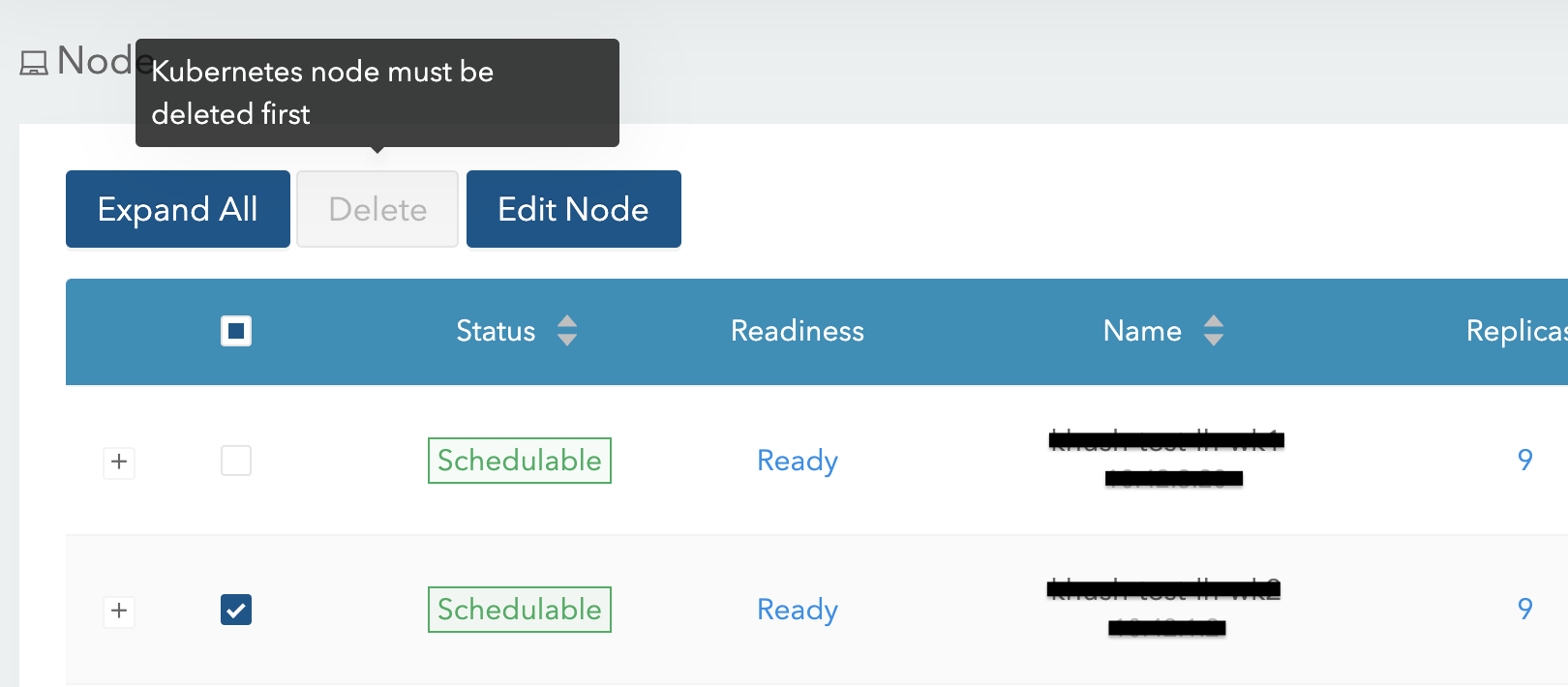 [BUG] Delete node is not required on longhorn UI · Issue #1901 · longhorn/longhorn · GitHub