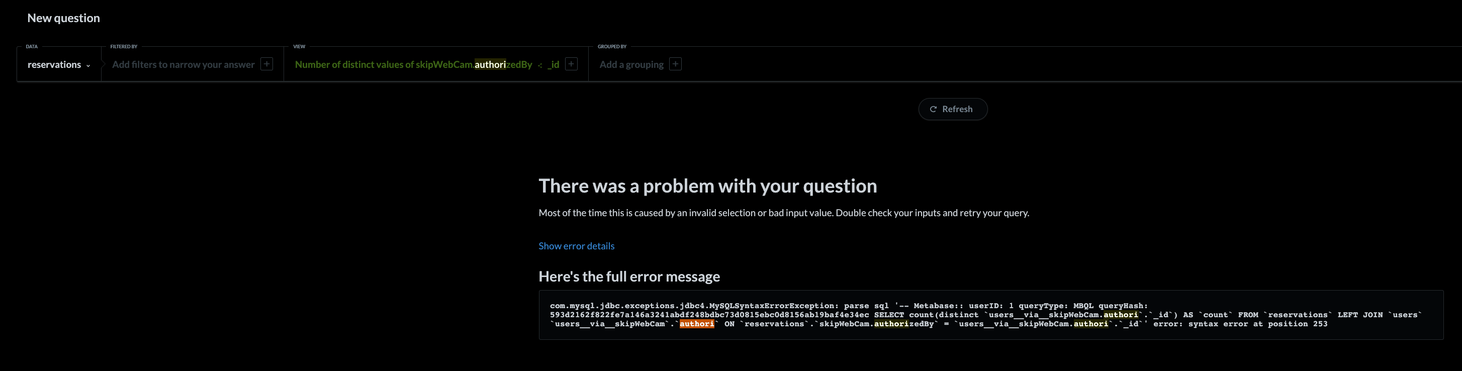 Mysql Syntax Error With Some Left Joins · Issue 9632 · Metabasemetabase · Github