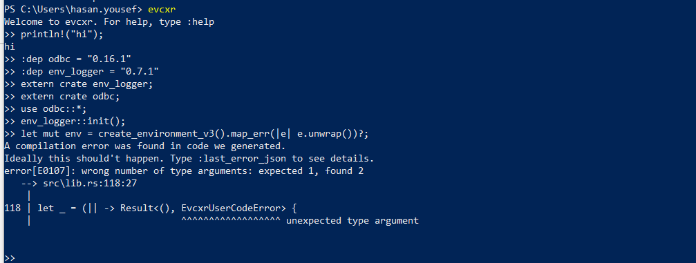 Unexpected type error · Issue #100 · evcxr/evcxr · GitHub