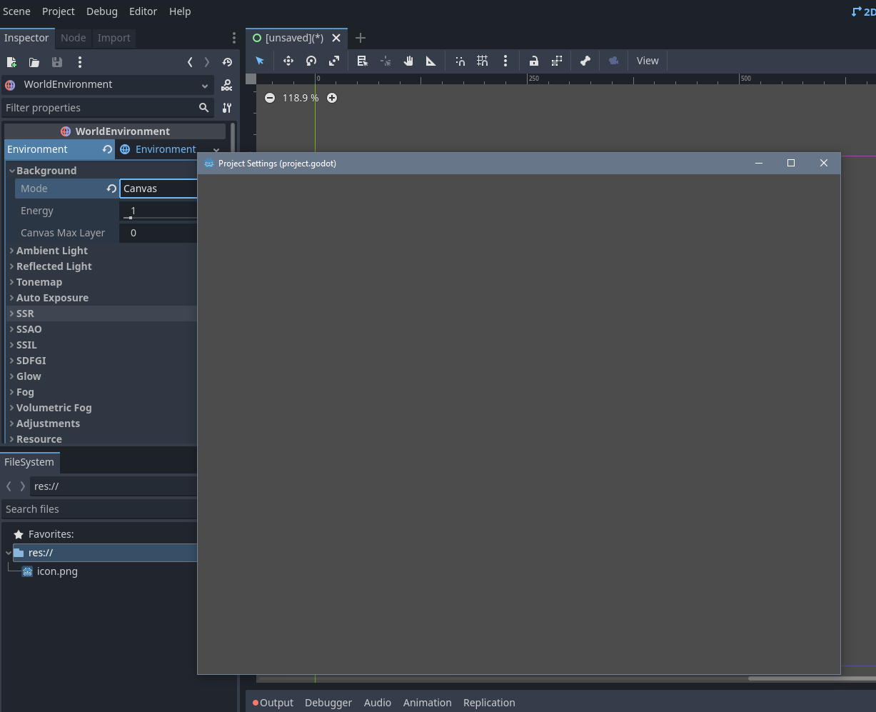 Enviroment background_mode set to Canvas affects editor menus · Issue #60459 · godotengine/godot ...