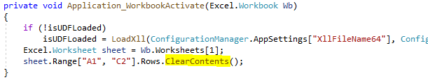 Possible Bug When Loading Xll In Workbookactivate Or Workbookopen Event And Clearing Content