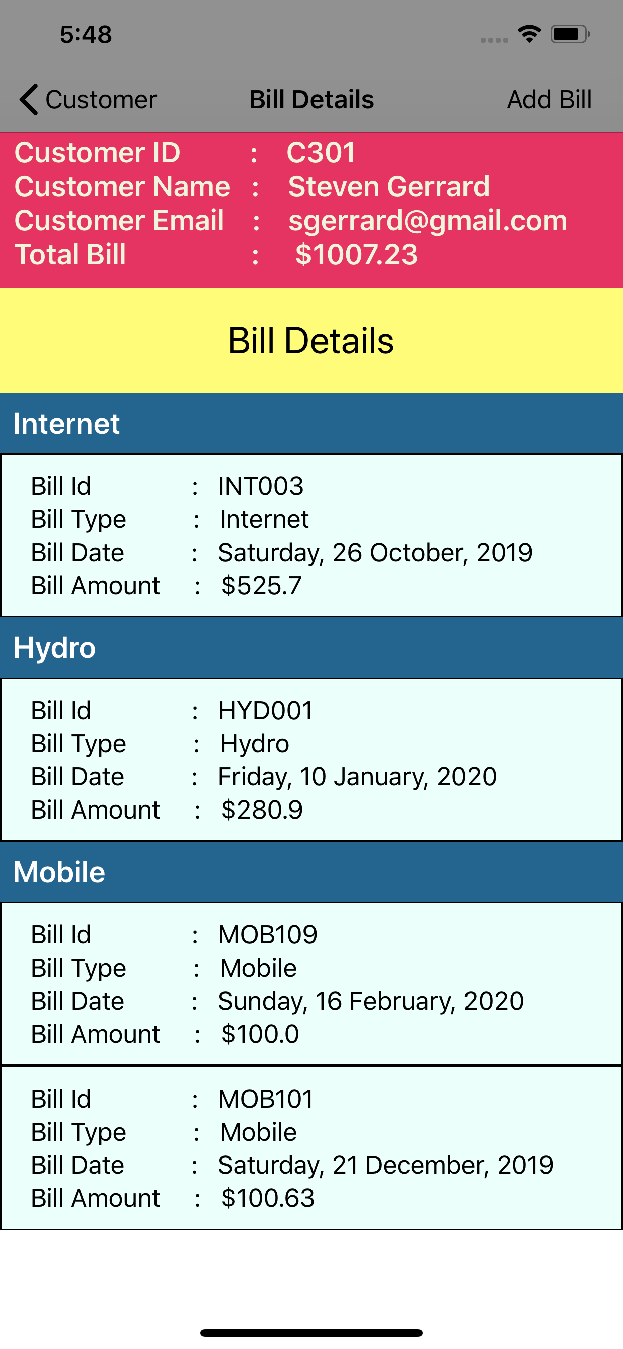 GitHub - mohitkumar297/Bill-Management-System