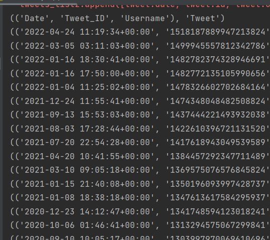 Scraping tweets from specified timeline only return tweets from a ...