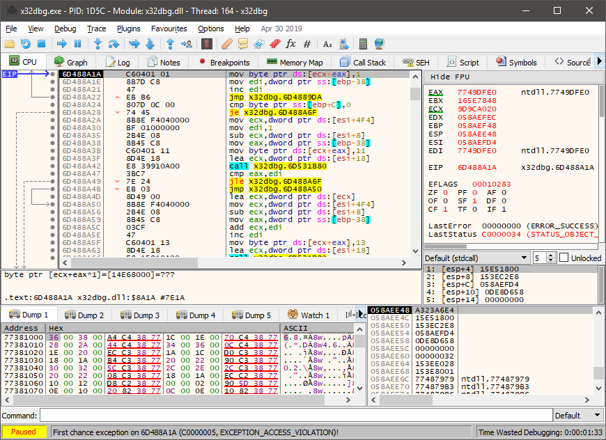 X64dbg An Opensource X64x32 Debugger For Windows