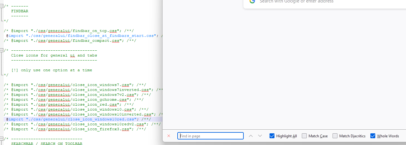 FINDBAR button close (in 107) over text · Issue #503 · Aris-t2/CustomCSSforFx · GitHub